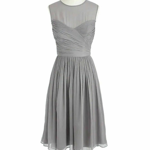 J. Crew | Dresses | Jcrew Graphite Clara Silk Chiffon Formal Dress ...